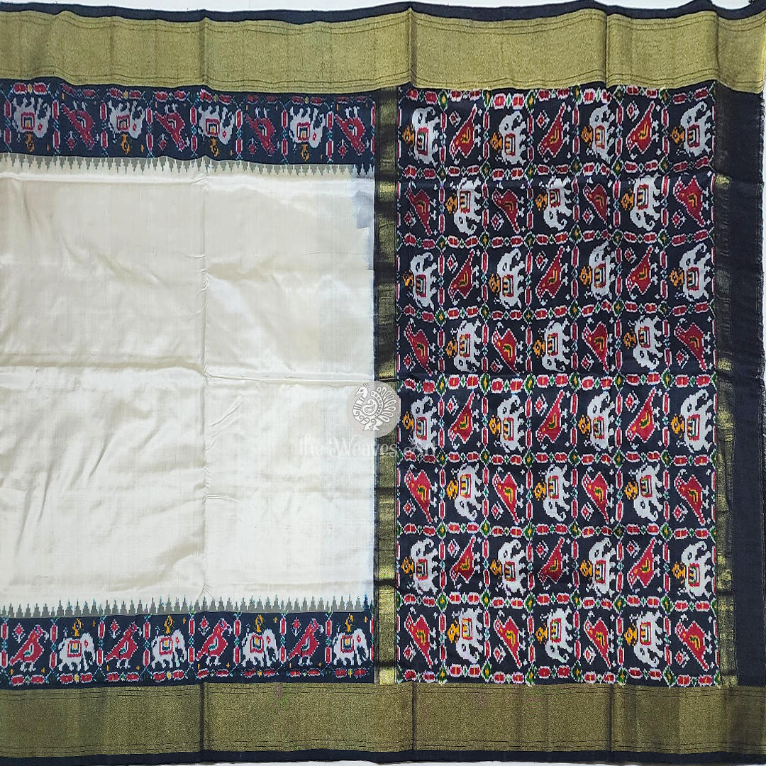 Nithila - Pochampally Patola Ikkat Silk Saree with Kunjar Popat Motifs